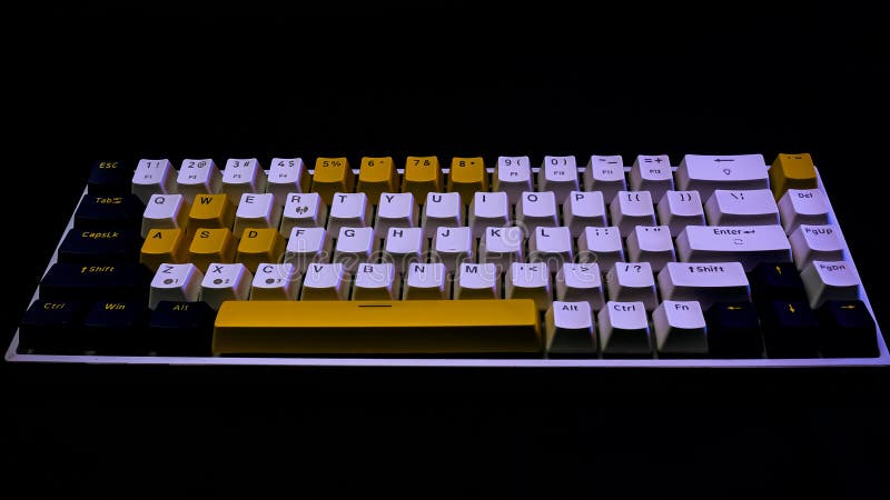 Mechanical Keyboard with 65 Layout and 3 Colours Keycaps Stock Image ...