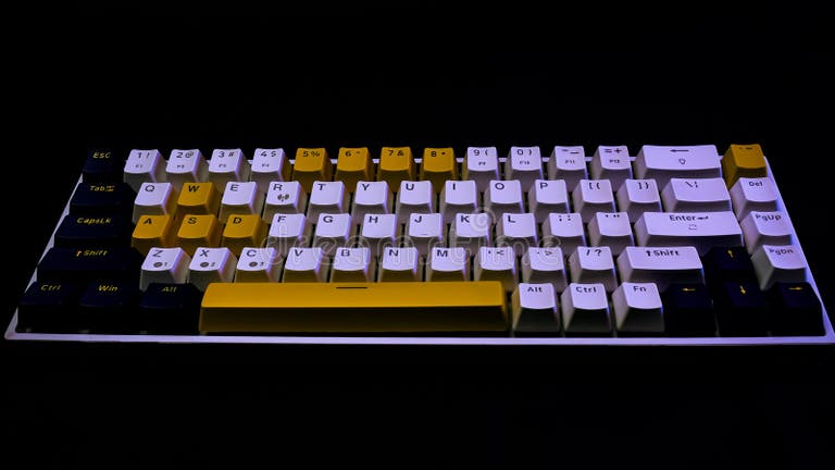 Mechanical Keyboard with 65 Layout and 3 Colours Keycaps Stock Image ...