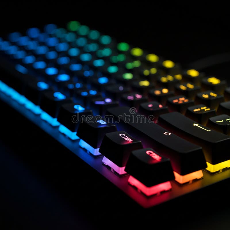 Mechanical Keyboard with Multicolored RGB Backlighting. Keys are ...
