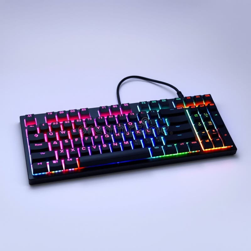 A Mechanical Keyboard with RGB Backlighting, Showcasing Customizable ...