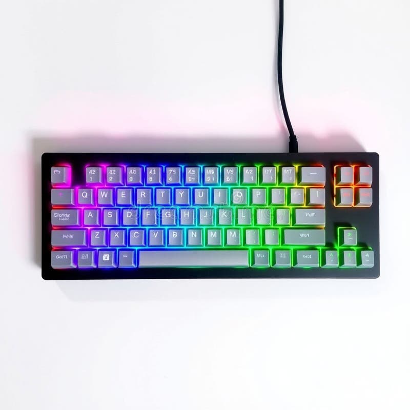 A Mechanical Keyboard with RGB Backlighting, Showcasing Customizable ...