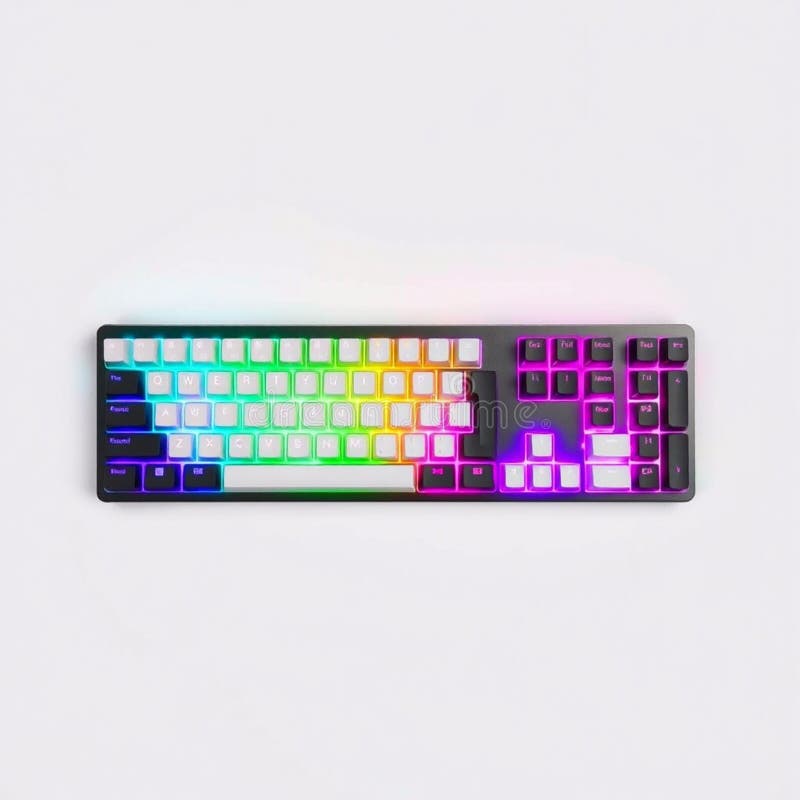 A Mechanical Keyboard with RGB Backlighting, Showcasing Customizable ...