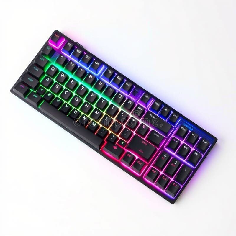 A Mechanical Keyboard with RGB Backlighting, Showcasing Customizable ...