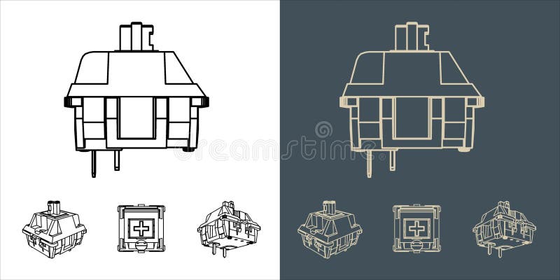 Mechanical keyboard switch stock vector. Illustration of yellow - 301744886