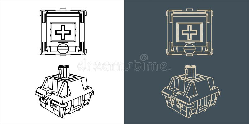 Mechanical keyboard switch stock vector. Illustration of drawing ...