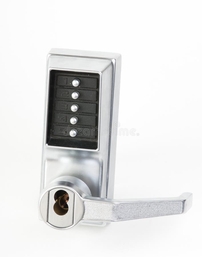 Keypad on the lock stock image. Image of detail, chain - 45657455