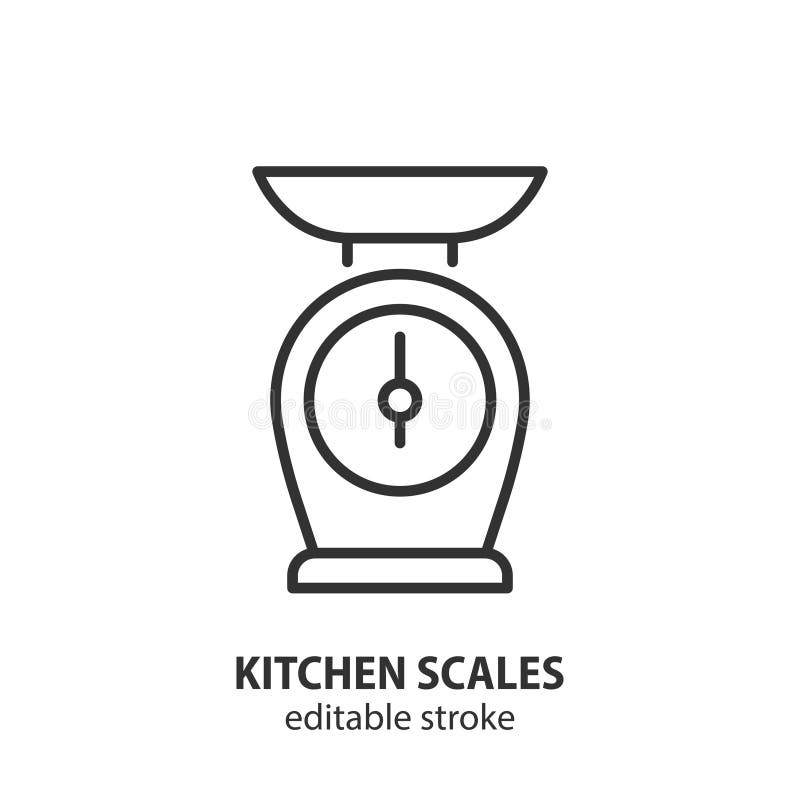 Mechanical Kitchen Scales Line Icon. Old Market Scales Vector Illustration Stock Vector ...