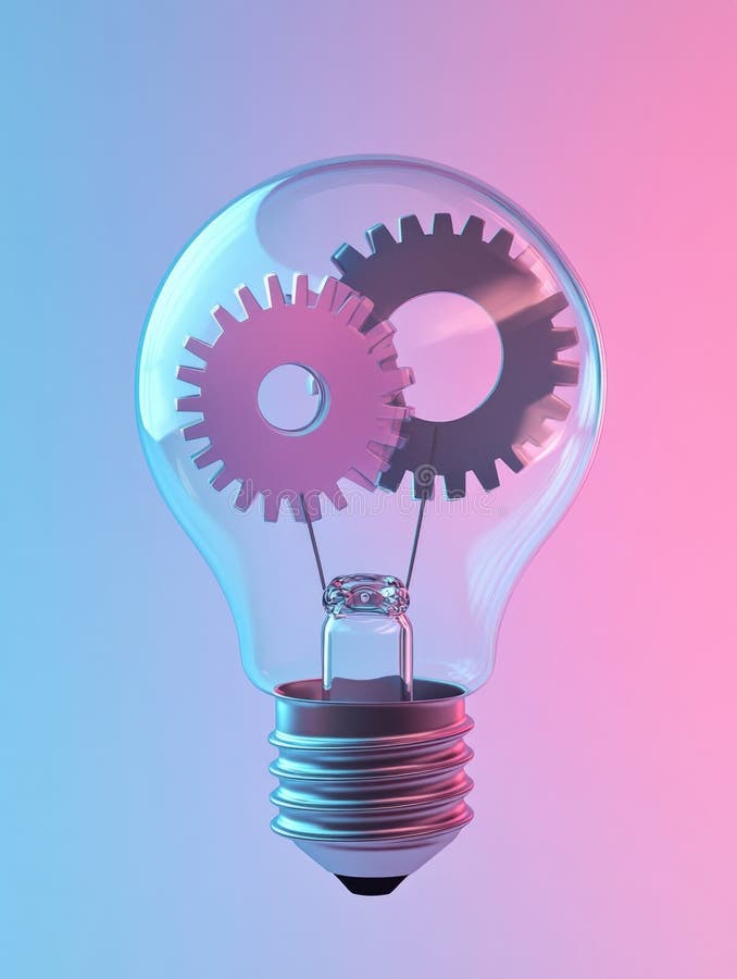 Mechanical Light Bulb stock illustration. Illustration of bright ...