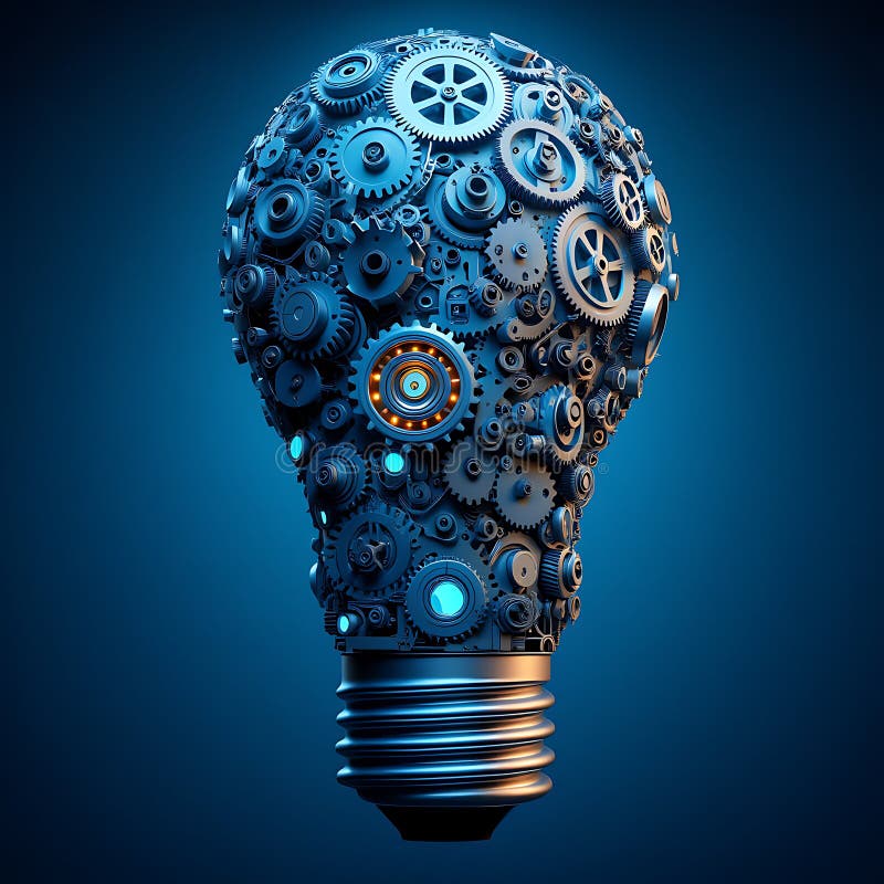 Mechanical Light Bulb Concept with Gears and Cogs Depicting Innovation ...
