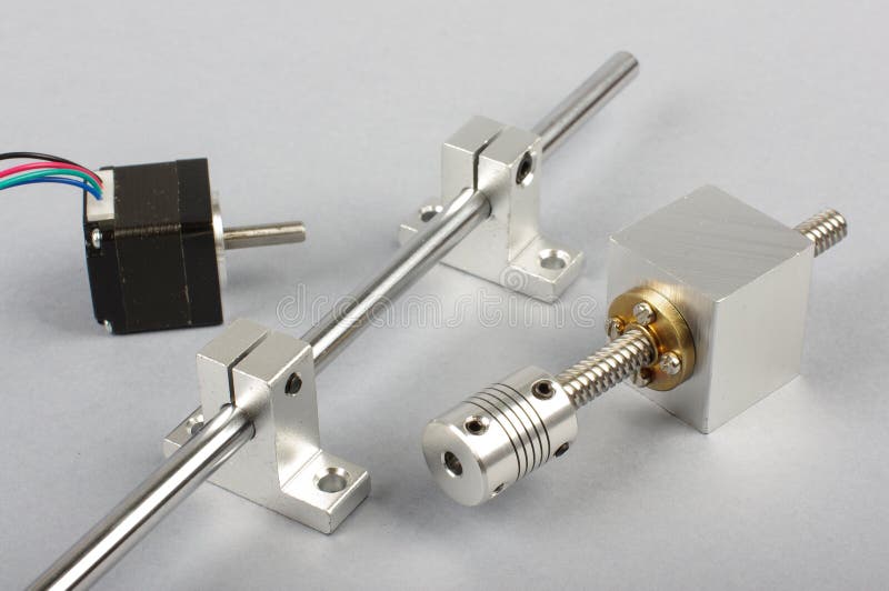 Mechanical Linear Actuator For 3D Printers Close Up Stock Photo - Image ...
