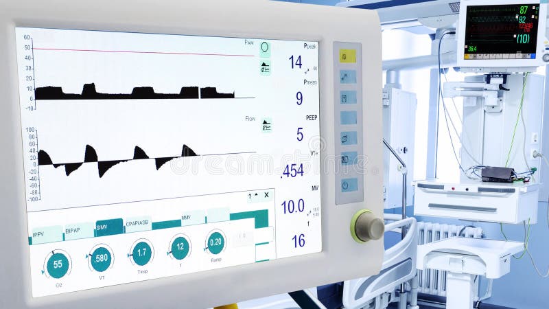 Mechanical Lung Ventilation in ICU Stock Footage - Video of computer ...