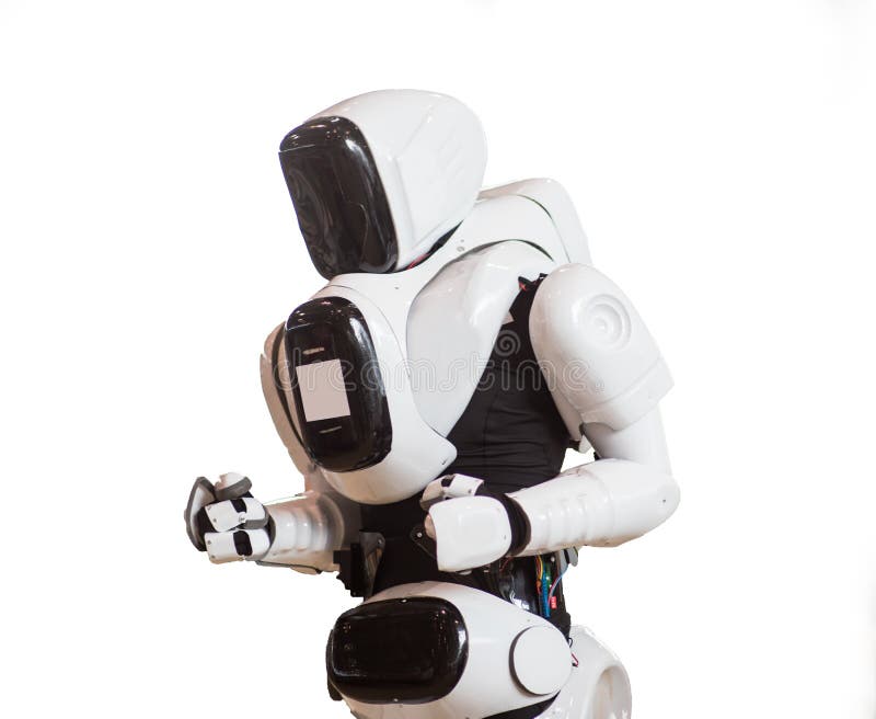 Mechanical Man Robot Isolated on White Background Stock Photo - Image ...