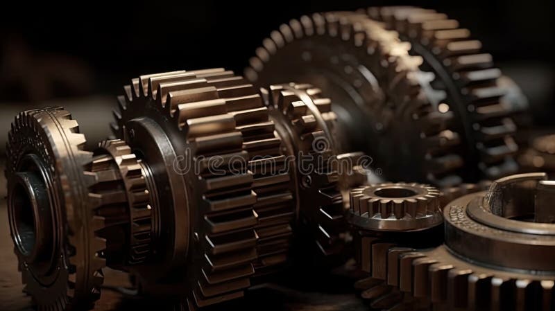 Mechanical Marvel: Close-Up of Engine Gears. Perfect for Industrial ...