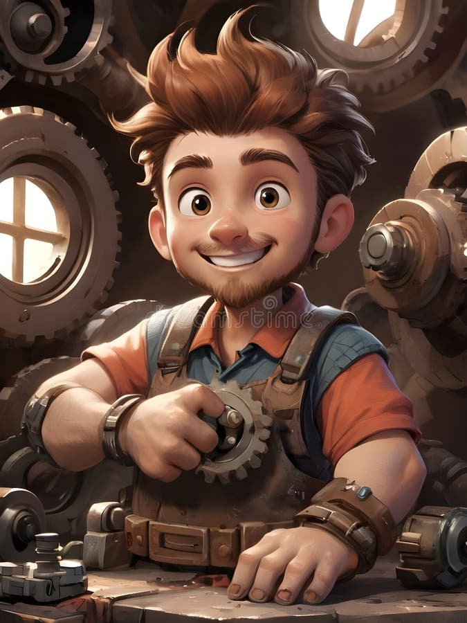 Rusty, the Mechanical Marvel Stock Illustration - Illustration of ...