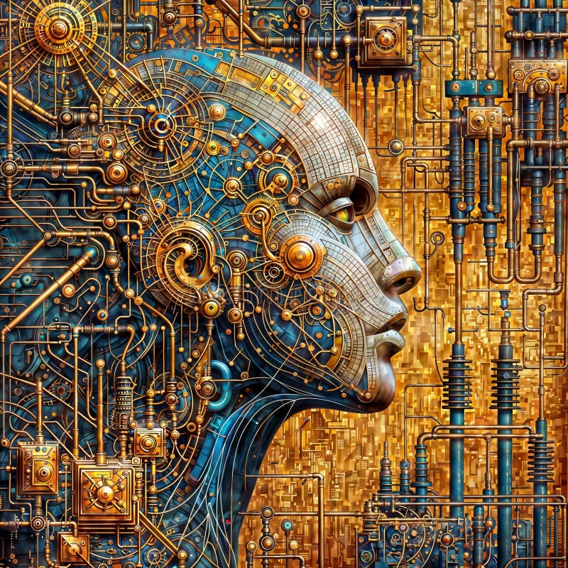 A Mechanical Marvel: a Robot S Head Intricately Crafted from ...