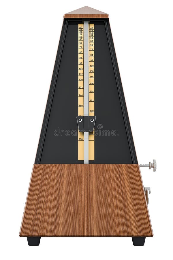 Mechanical Metronome, Front View. 3D Rendering Stock Illustration ...