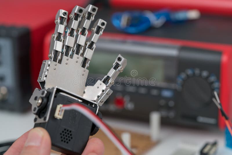 Mechanical Model of Human Palm. Robot Arm Stock Photo - Image of limb ...