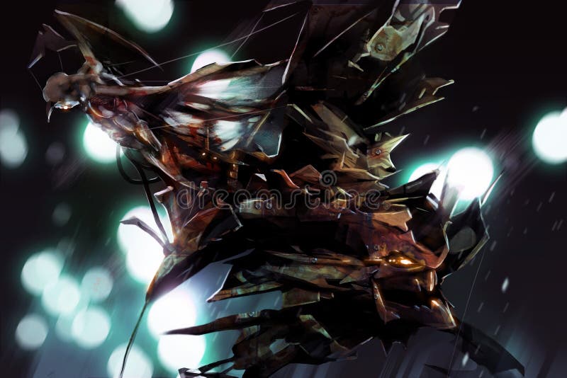 Sci-fi Fantasy Mechanical Monster. Stock Illustration - Illustration of ...