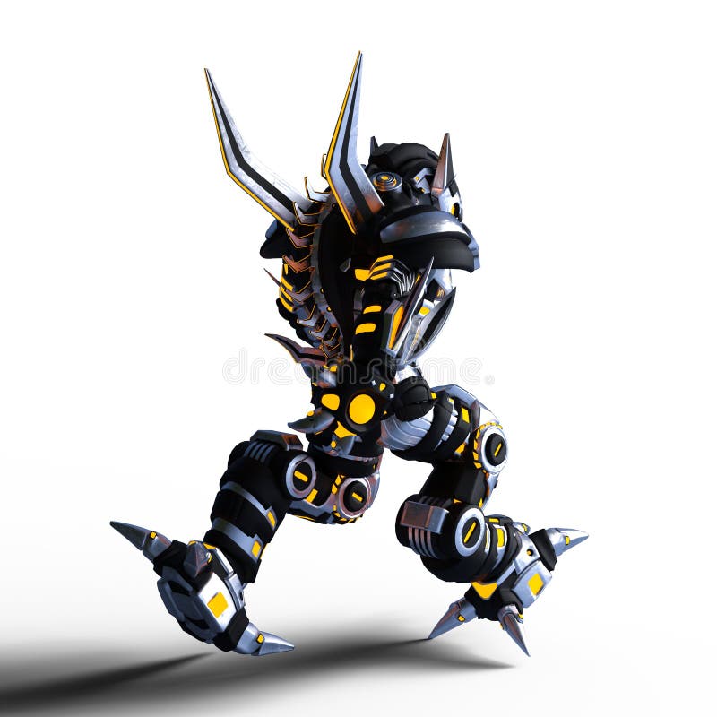 Mechanical monster stock illustration. Illustration of rendering - 74890966