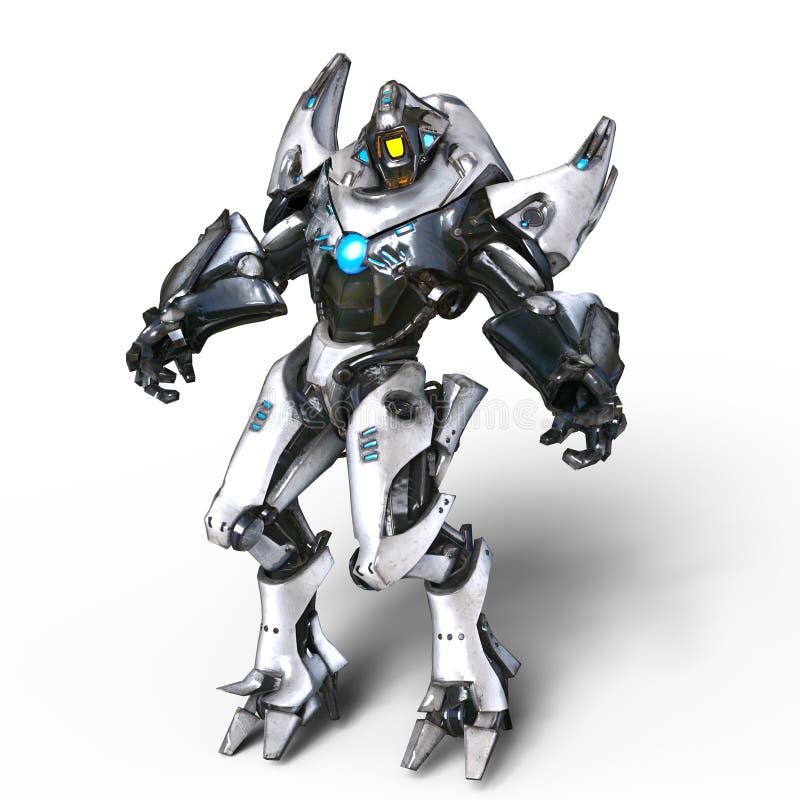 Mechanical monster stock illustration. Illustration of white - 75219828