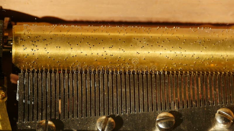 Mechanical Music Box Inside Stock Footage - Video of mechanism, roller ...