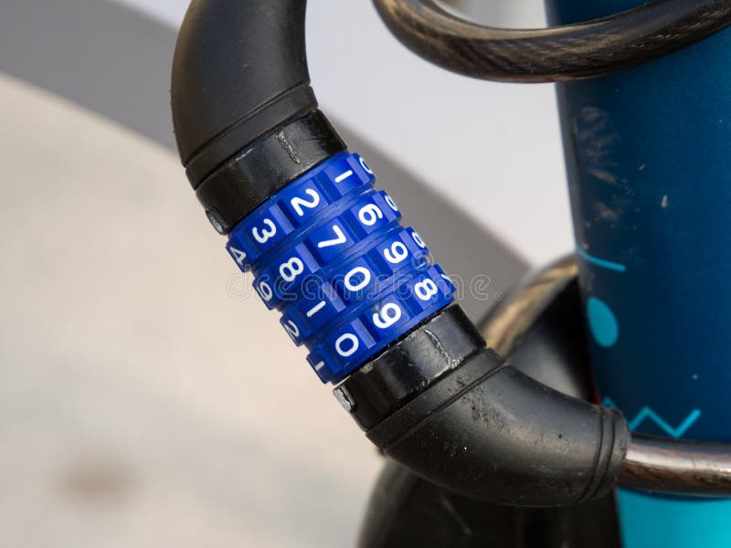 Mechanical Numeric Code Bicycle Lock Stock Image - Image of button ...