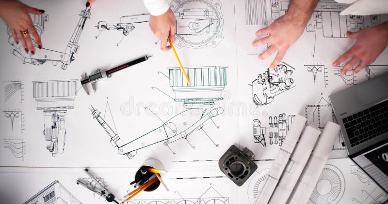 Mechanical Part Design Blueprint Stock Image - Image of engineering ...