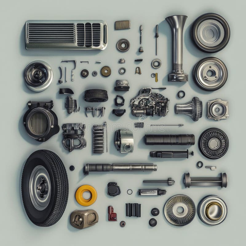 Mechanical Parts and Tools on a Table, Perfect for DIY or Workshop ...