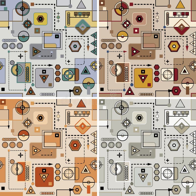 Mechanical Seamless Pattern II Stock Vector - Illustration of ...