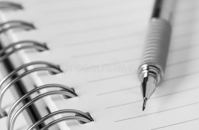 Mechanical Pencil on Notepad. Stock Photo - Image of blank, body: 37030866