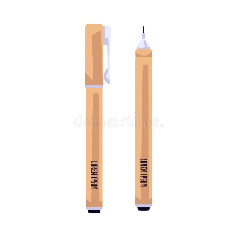 Mechanical Pencil or Pen with Thin Lead Flat Vector Illustration ...