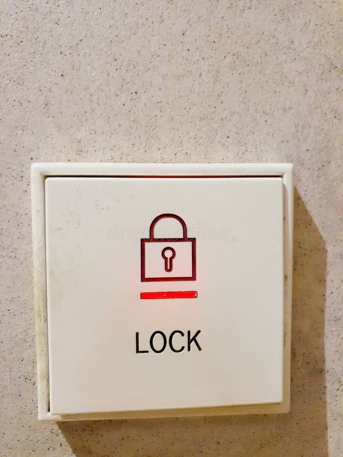 Lock Switch with Red Light Indicator Stock Photo - Image of lock ...