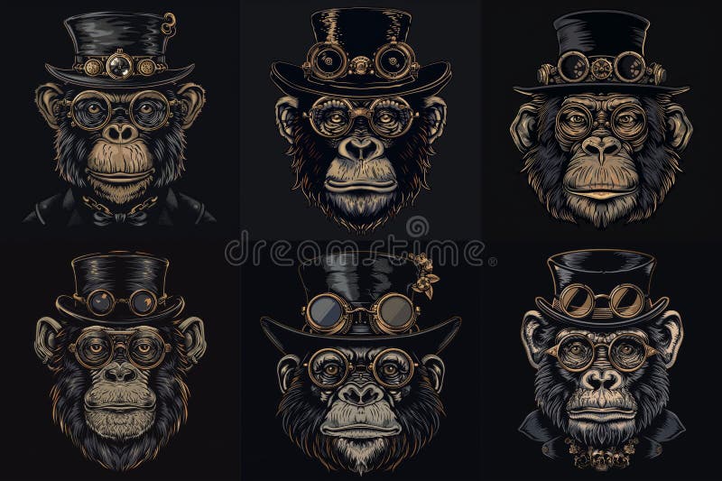 Mechanical Primate, Steampunk Monkey Dressed To Impress Stock ...