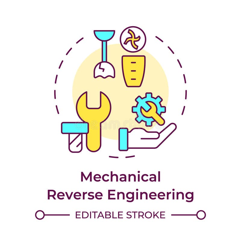 Mechanical Reverse Engineering Multi Color Concept Icon Stock ...