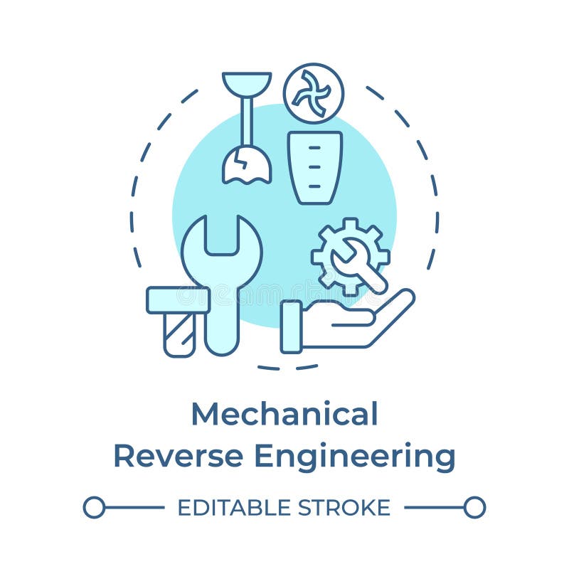 Mechanical Reverse Engineering Soft Blue Concept Icon Stock ...