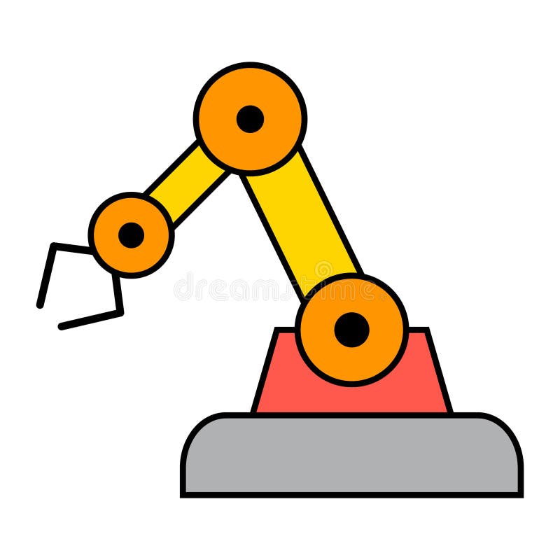 Mechanical Robot Arm Machine Icon, Technology Hydraulic Robotic Hand, Vector Illustration Stock ...
