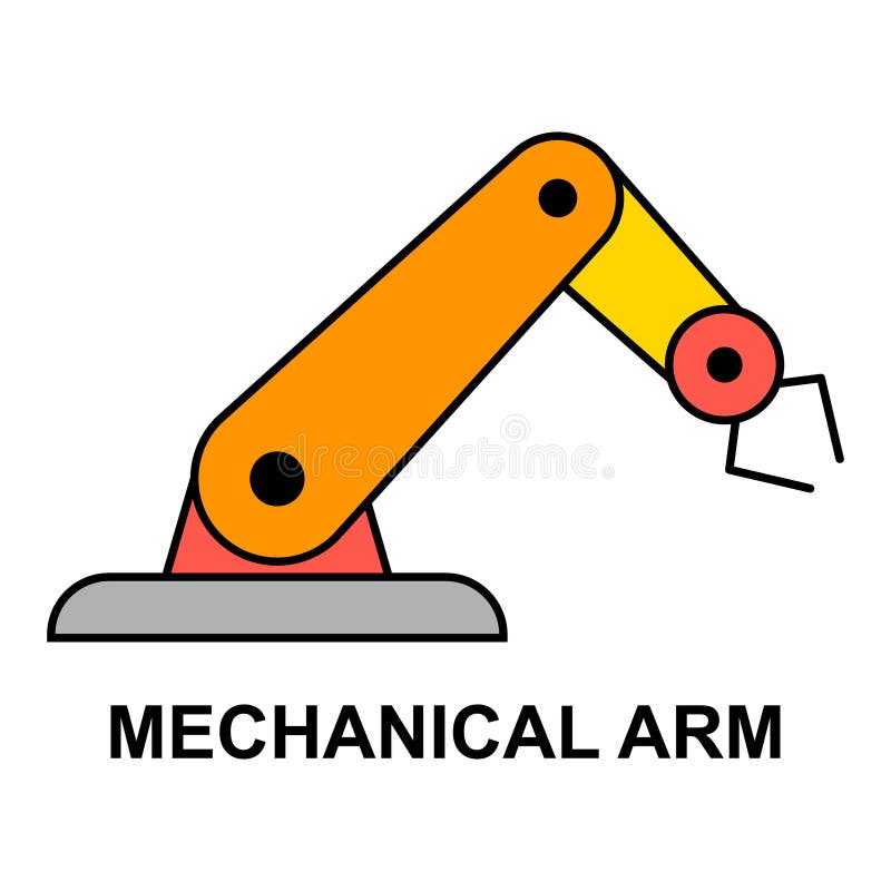 Mechanical Robot Arm Machine Icon, Technology Hydraulic Robotic Hand ...