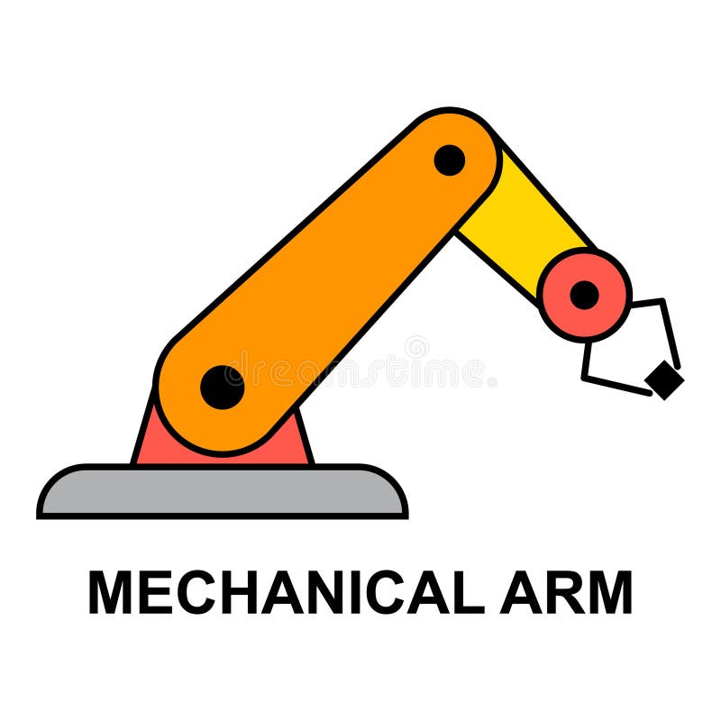 Mechanical Robot Arm Machine Icon, Technology Hydraulic Robotic Hand ...