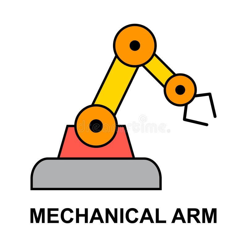 Mechanical Robot Arm Machine Icon, Technology Hydraulic Robotic Hand ...