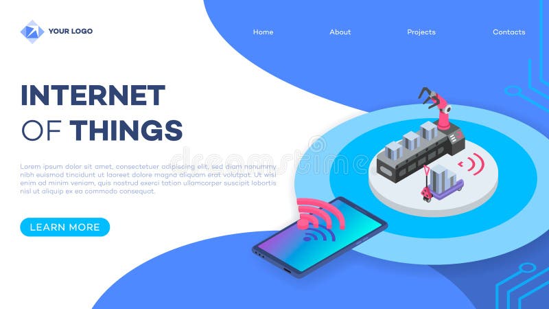 Mechanical Robot Arm Remote Control Landing Page Vector Template Stock ...