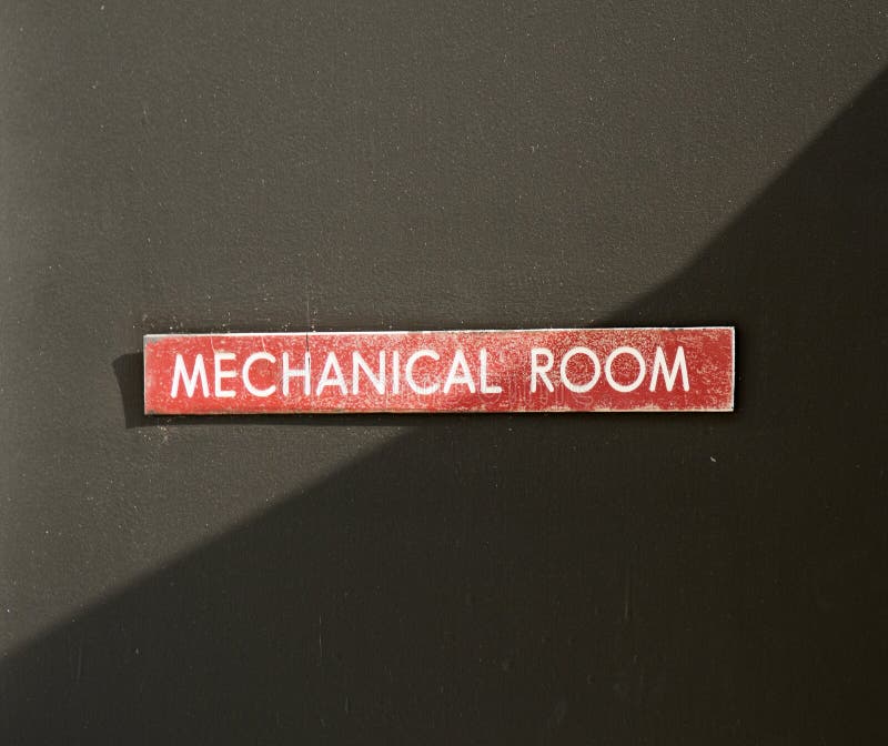 Mechanical Room Sign stock image. Image of worn, sign - 25969353