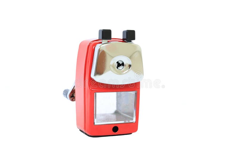 Mechanical Rotary Pencil Sharpener Isolated on White Background. Front ...