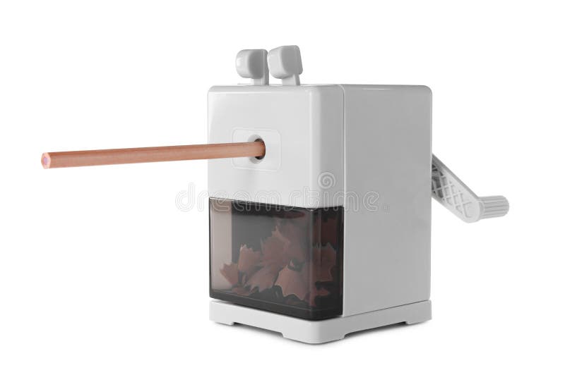 Mechanical Rotary Sharpener with Pencil Isolated on White Stock Photo ...