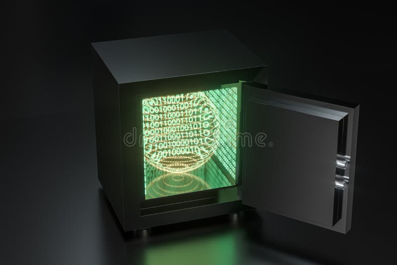 Mechanical Safe, with Digital Numbers Inside, 3d Rendering Stock ...