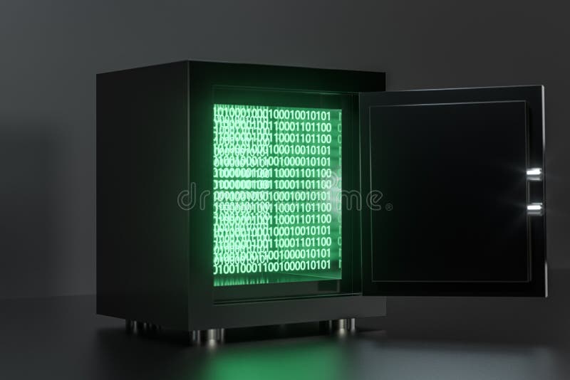 Mechanical Safe, with Digital Numbers Inside, 3d Rendering Stock ...
