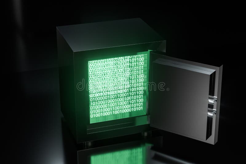 Mechanical Safe, with Digital Numbers Inside, 3d Rendering Stock ...