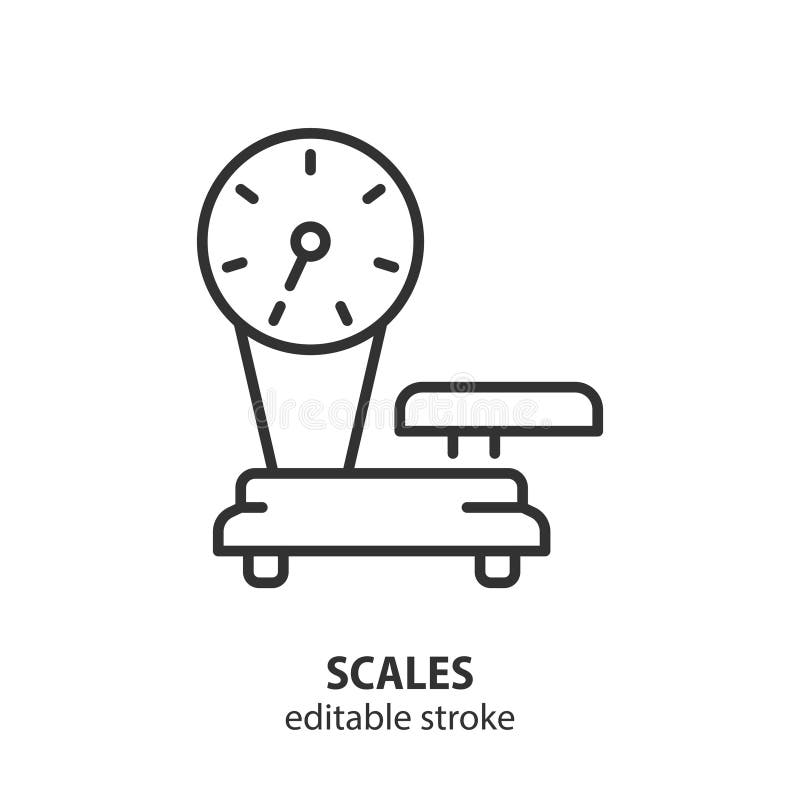 Mechanical Scales Line Icon. Old Market Scales Vector Illustration ...