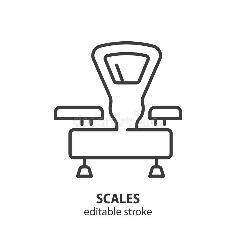 Mechanical Scales Line Icon. Retro Market Scales Vector Illustration ...