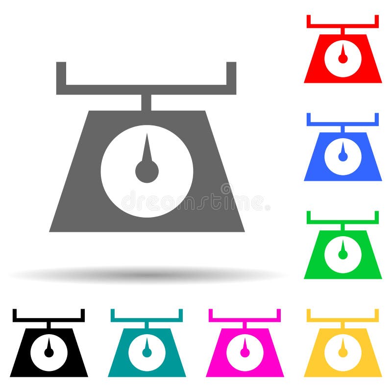 Mechanical Scales Multi Color Style Icon. Simple Thin Line, Outline ...