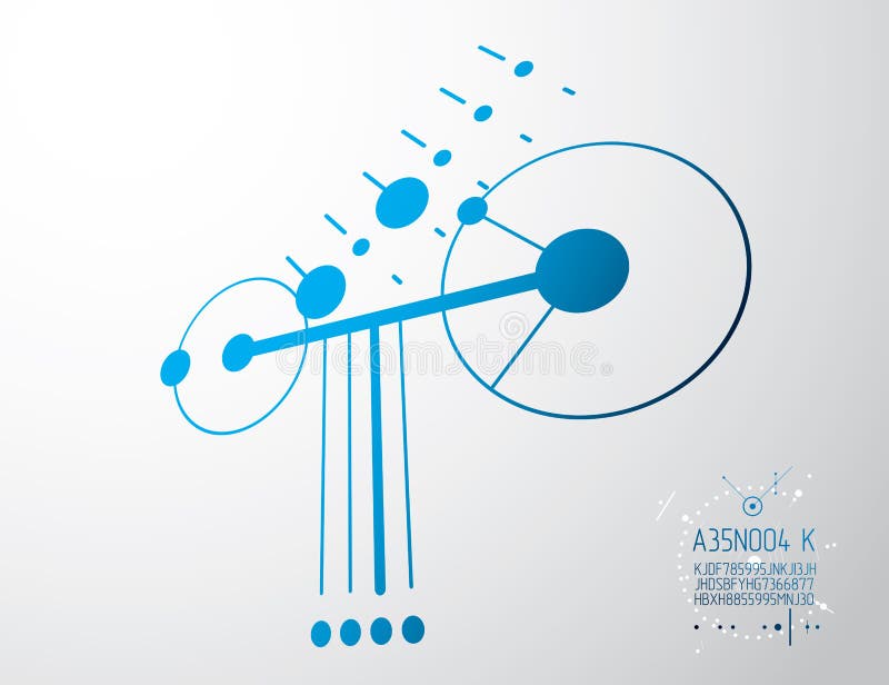 Mechanical Scheme, Vector Engineering Drawing with Circles and L Stock ...